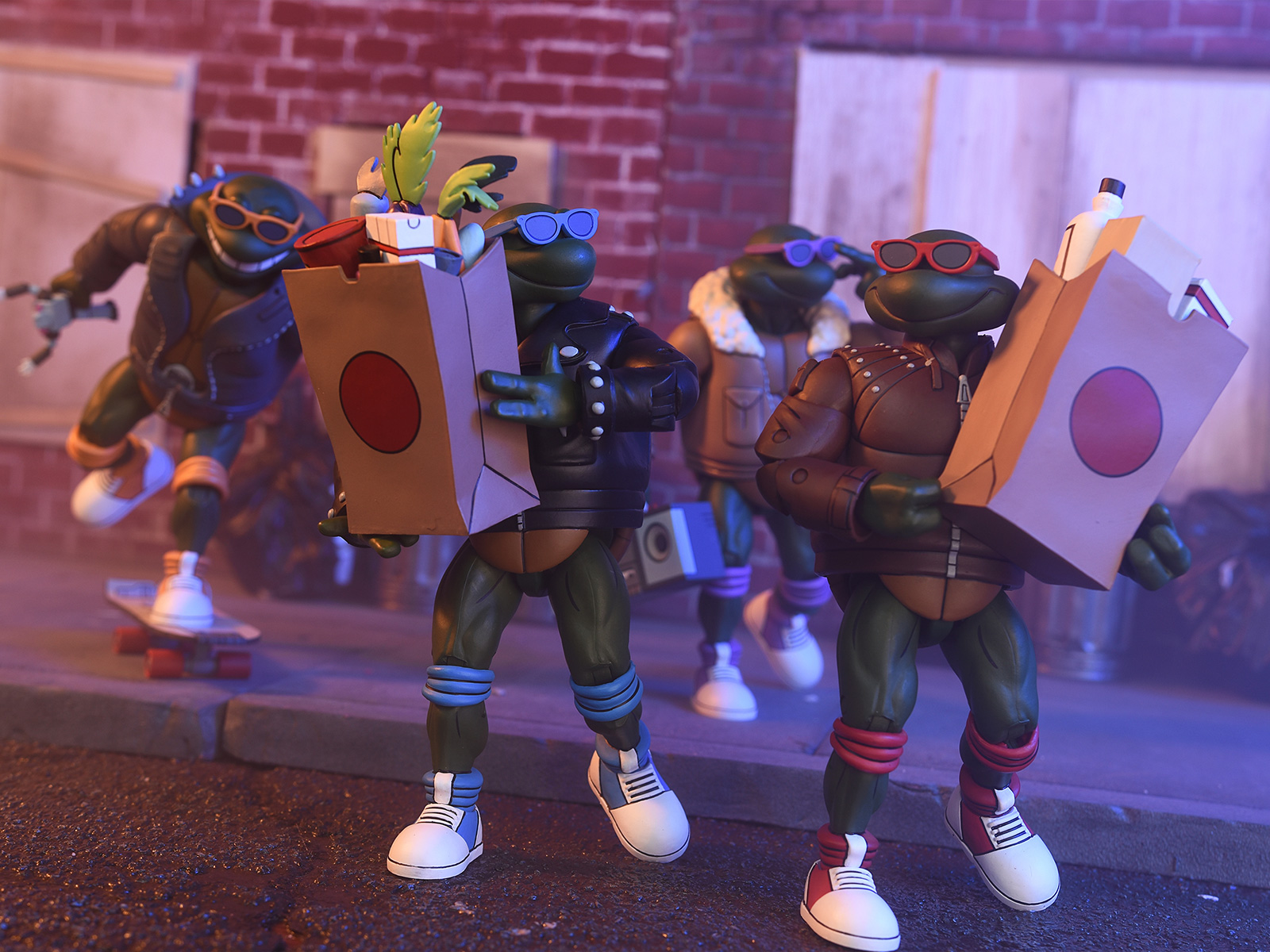 TMNT (CARTOON) PUNK TURTLES 4 PACK – 7″ SCALE ACTION FIGURES – Rubies ...