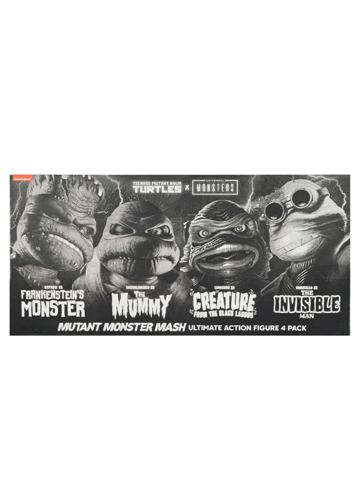 TMNT X UNIVERSAL MONSTERS 4 PACK TURTLES BLACK & WHITE – 7″ SCALE ...