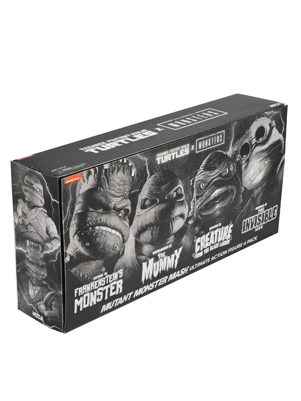 TMNT X UNIVERSAL MONSTERS 4 PACK TURTLES BLACK & WHITE – 7″ SCALE ...